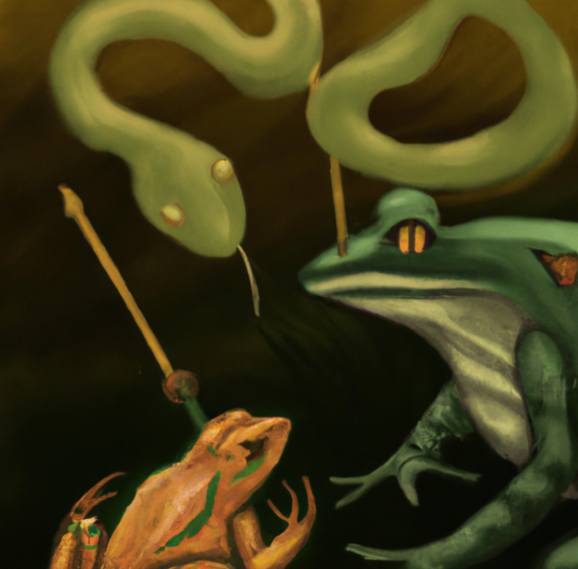 The Fight between Snake and Frog Kingdoms