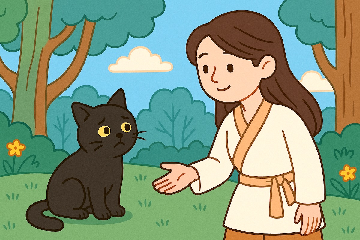 The Story of Azhi and Xiaoyu - Part I, Azhi Turned into a Black Cat