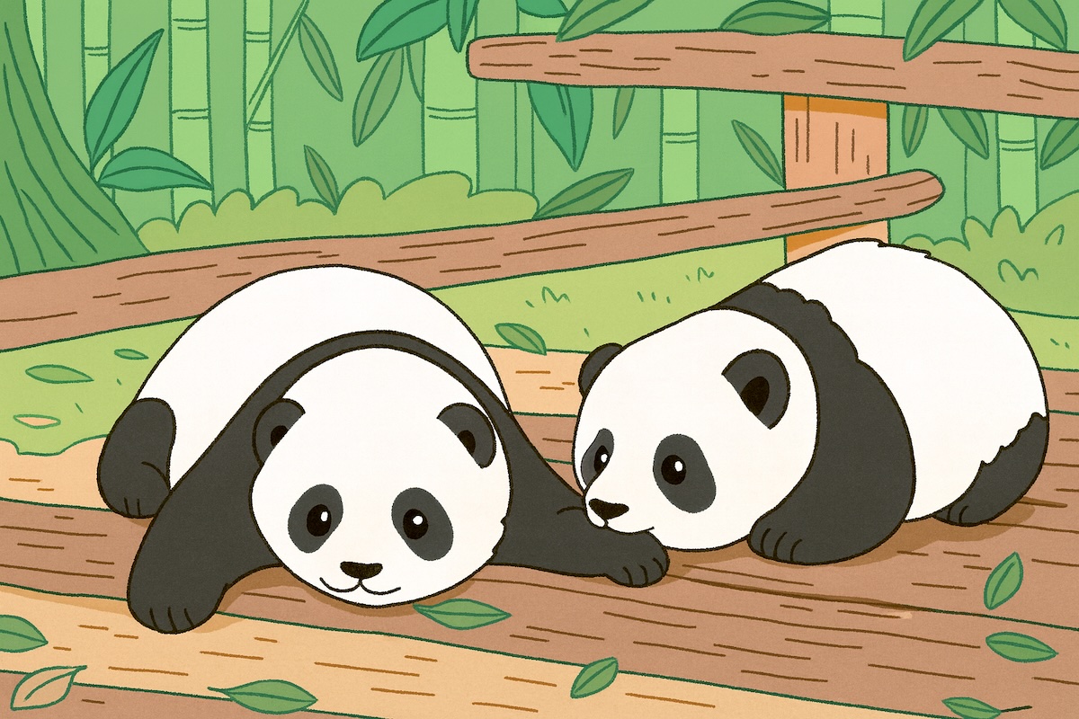 Male and Female Twin Giant Pandas Born in Northwest China